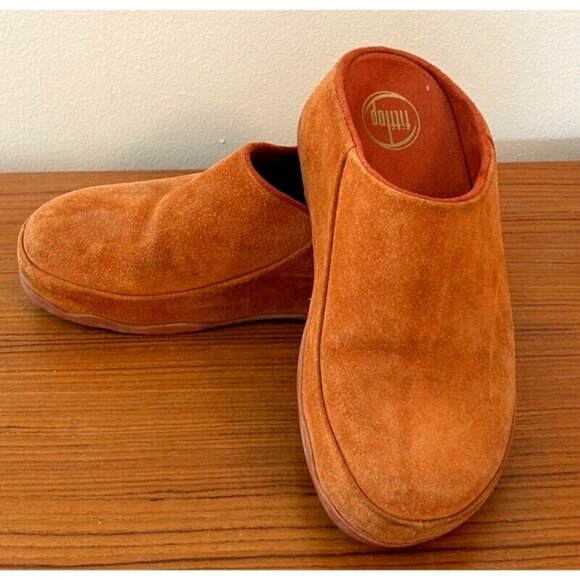 Fitflop | Shoes | Fitflop Womens Loaff Orange Suede Mule Slipon Comfort ...